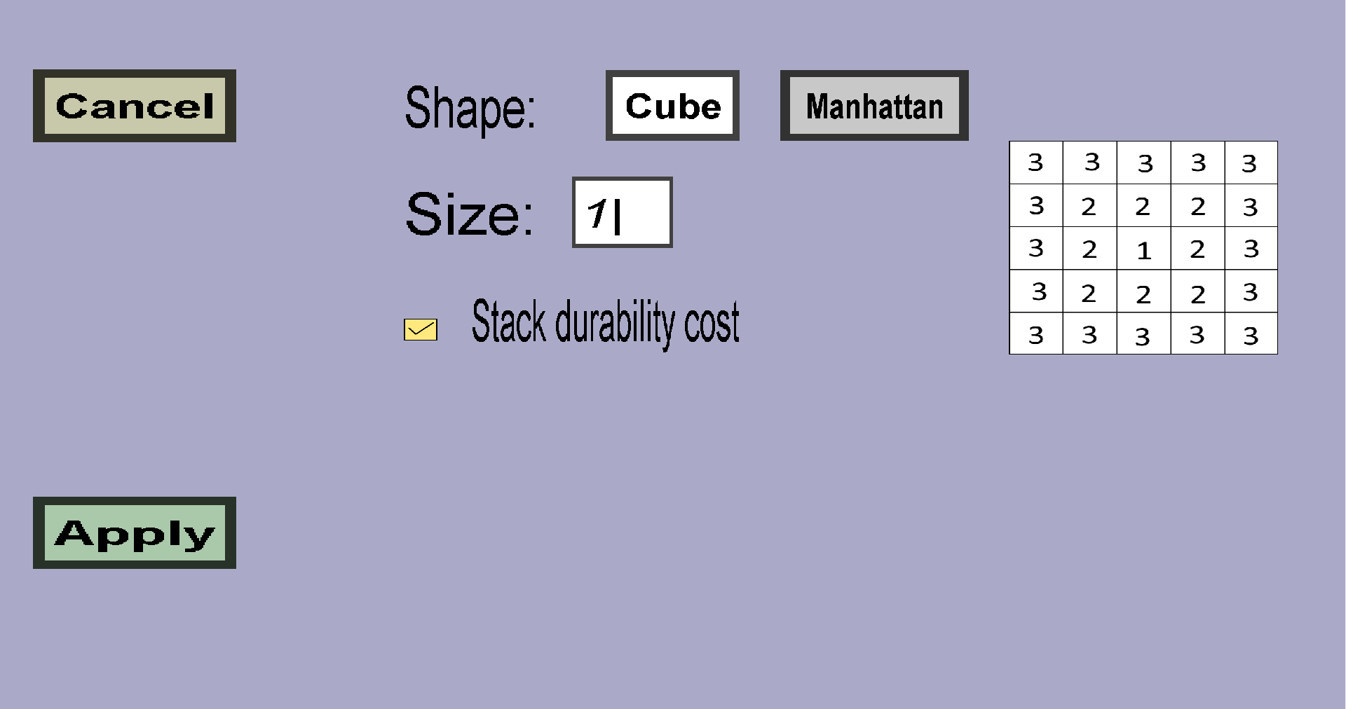 Multi block break menu
